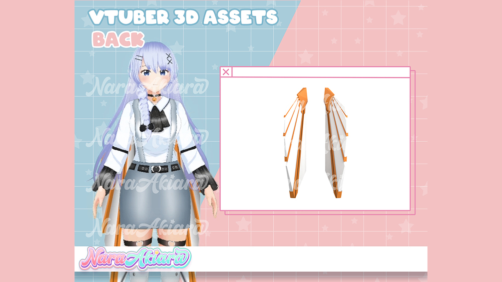 3D Vtuber Assets Duskguard Wings vroid commission, 3D assets ready to ...