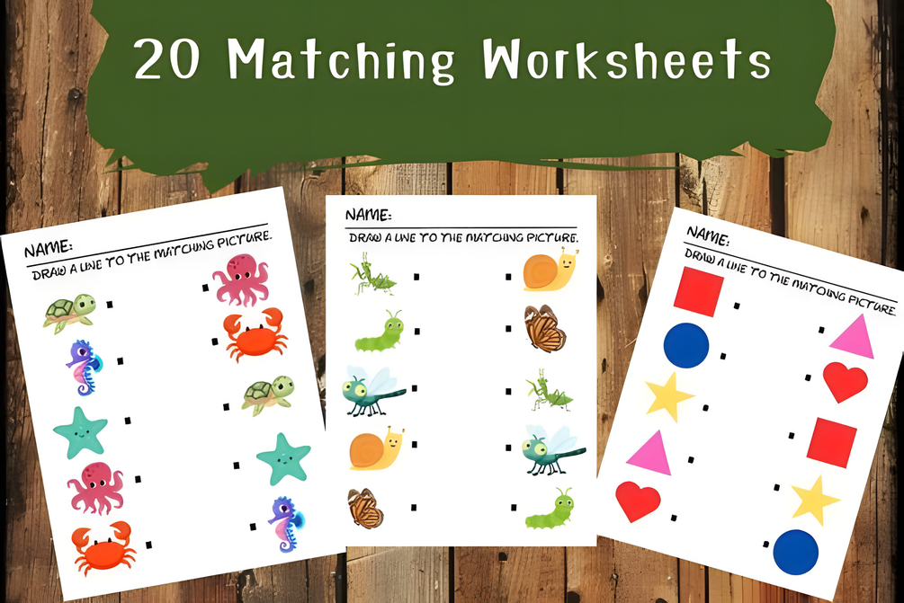 20 Printable Matching Worksheets For Kids