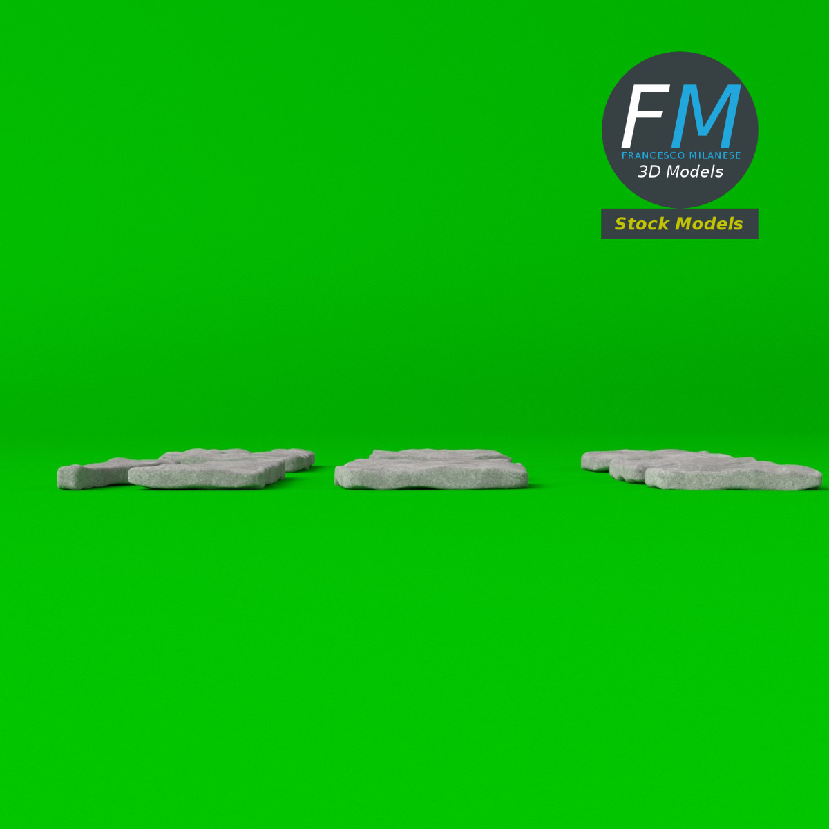 3D MODEL - Stone steppers set