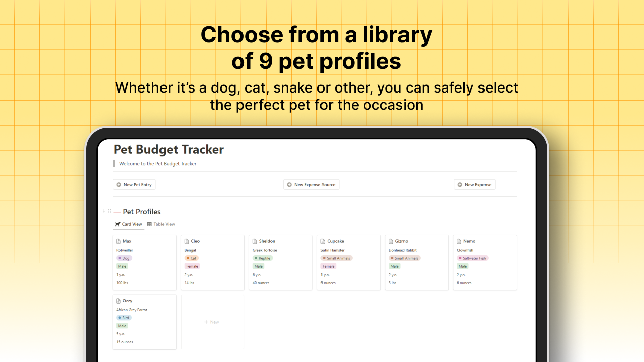 Pet Budget Tracker