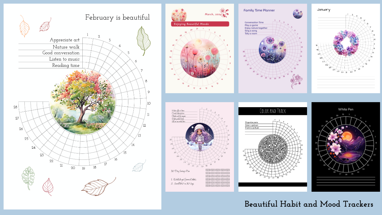 New freebie - Habit and Mood Trackers. Plus a new ENORMOUS clipart pack ...