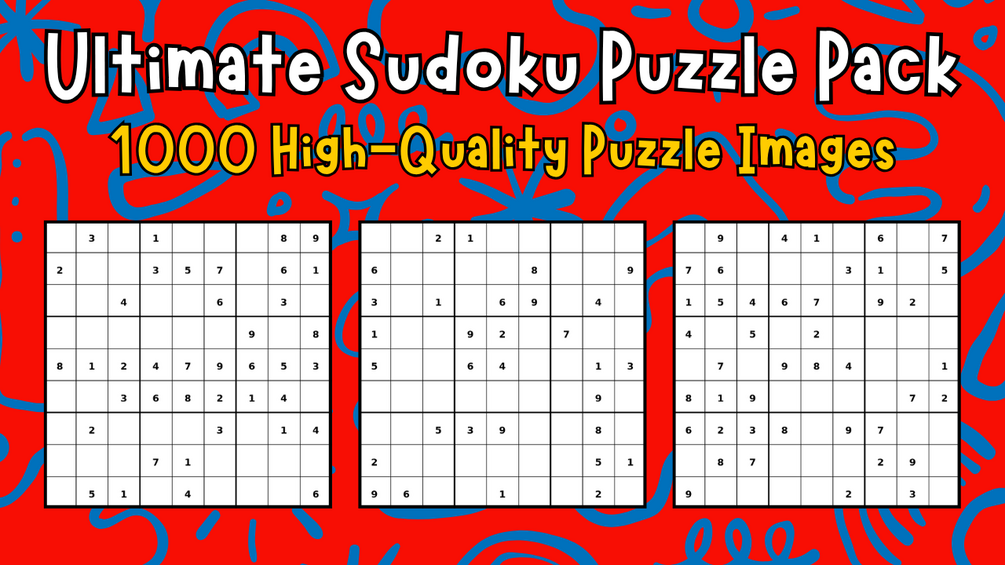 Ultimate Sudoku Puzzle Pack: 1000 High-Quality Puzzle Images