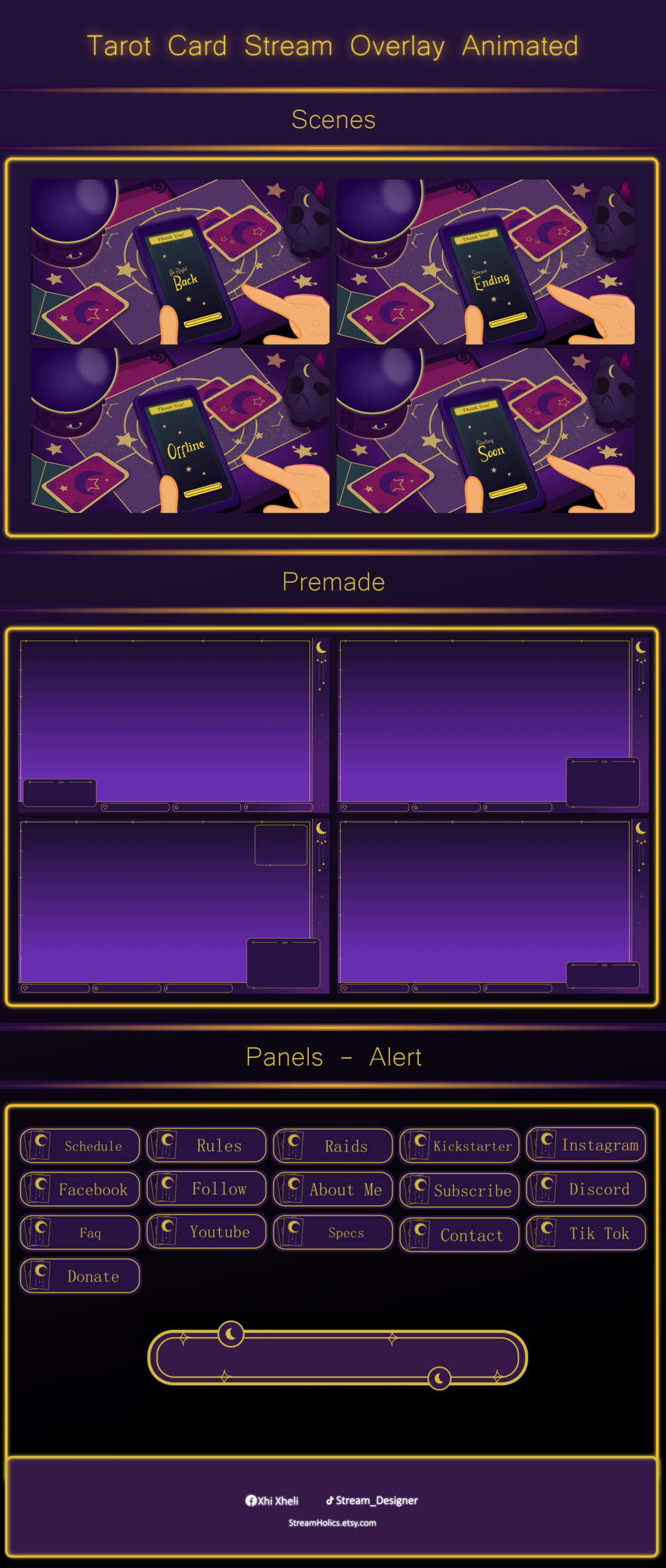 FREE Tarot Card Stream Overlay Static
