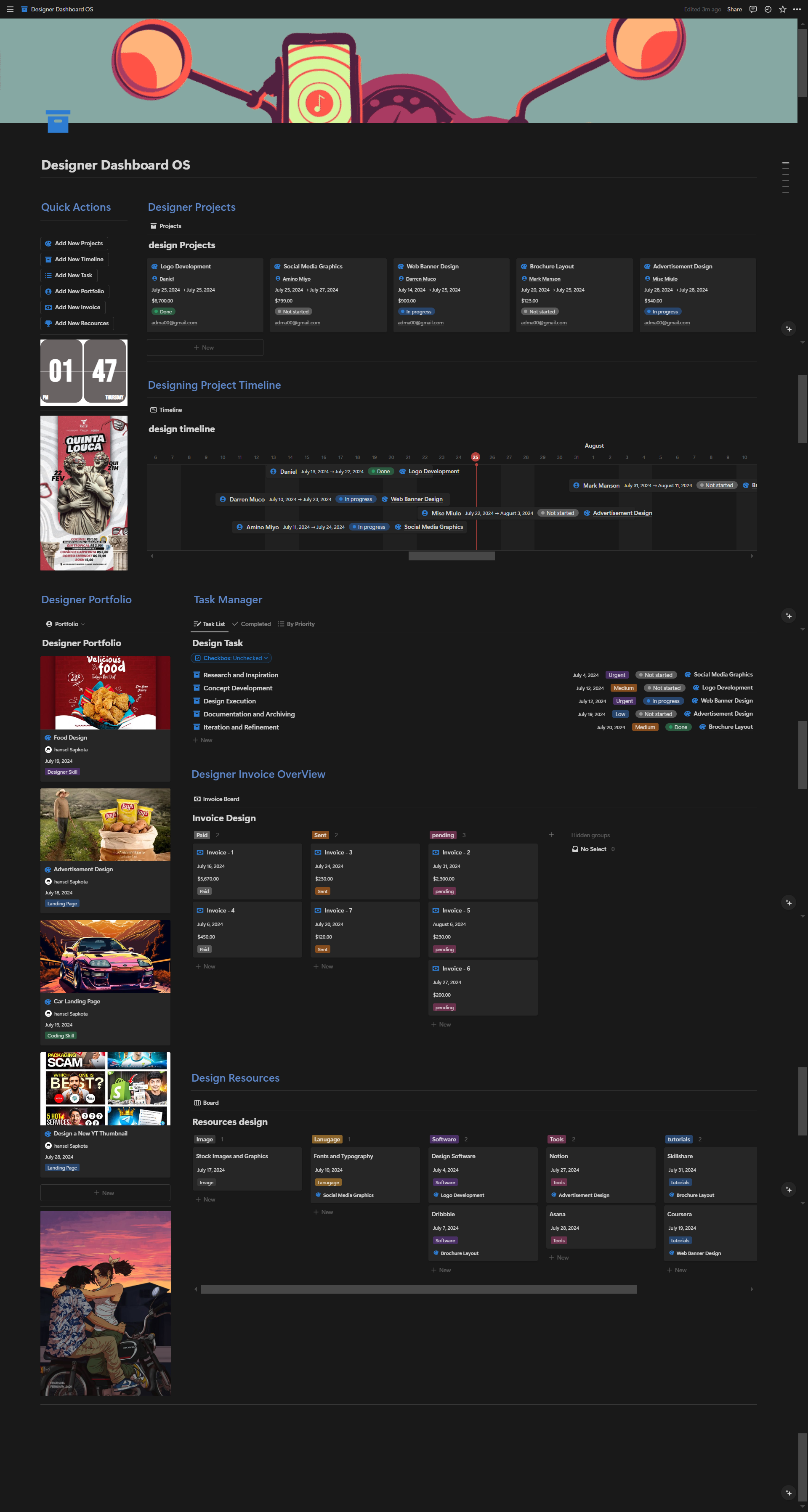 Designer Dashboard OS