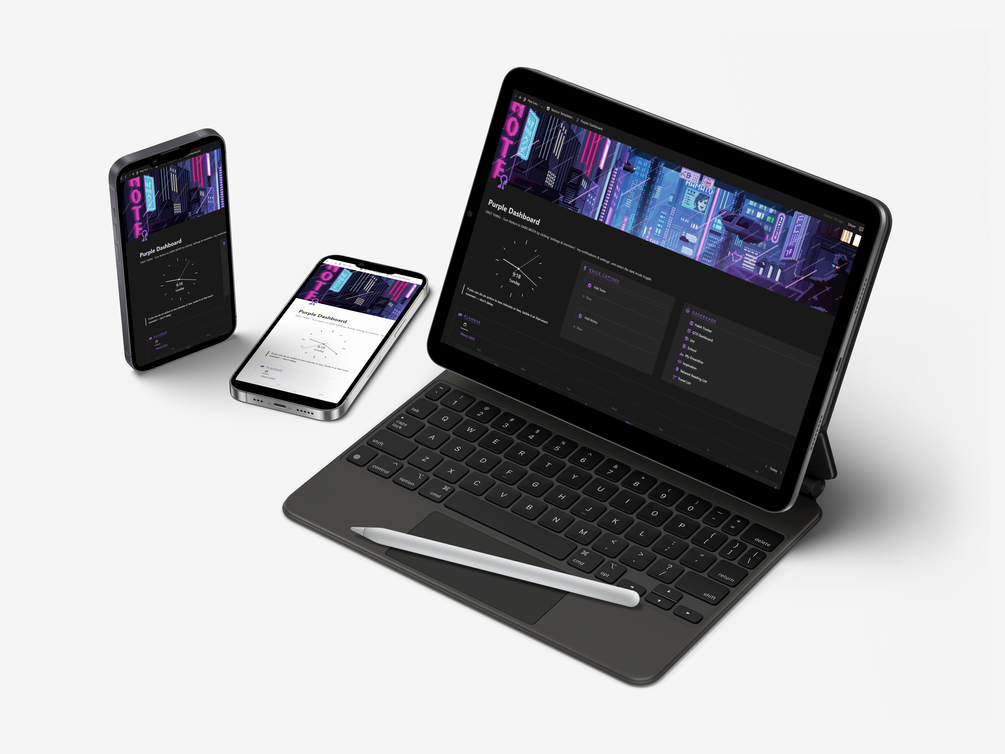 Ultimate Notion Dashboard - Purple