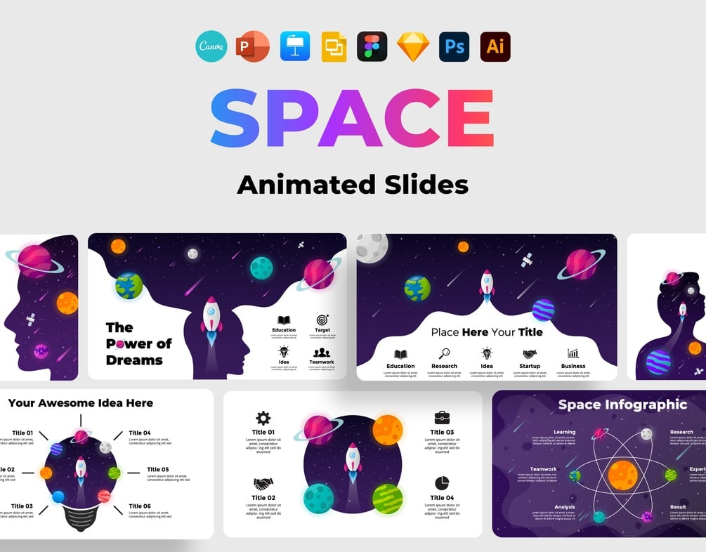 Free Space PowerPoint Presentation Templates & Infographics. Animated ...