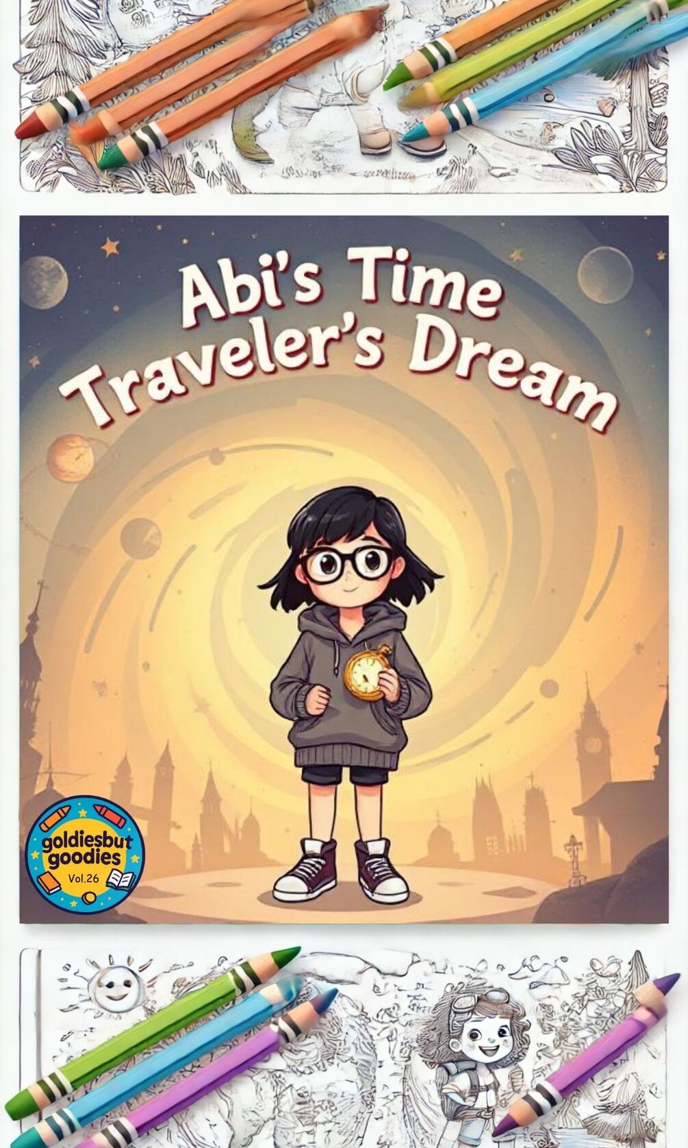Educational Children Coloring Book - Abi's Time Traveler's Dream