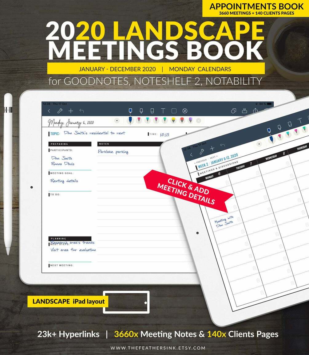 2020 LANDSCAPE Daily APPOINTMENT Book