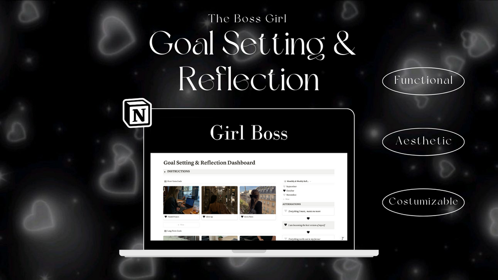The Boss Girl Goal Setting & Reflection Dashboard