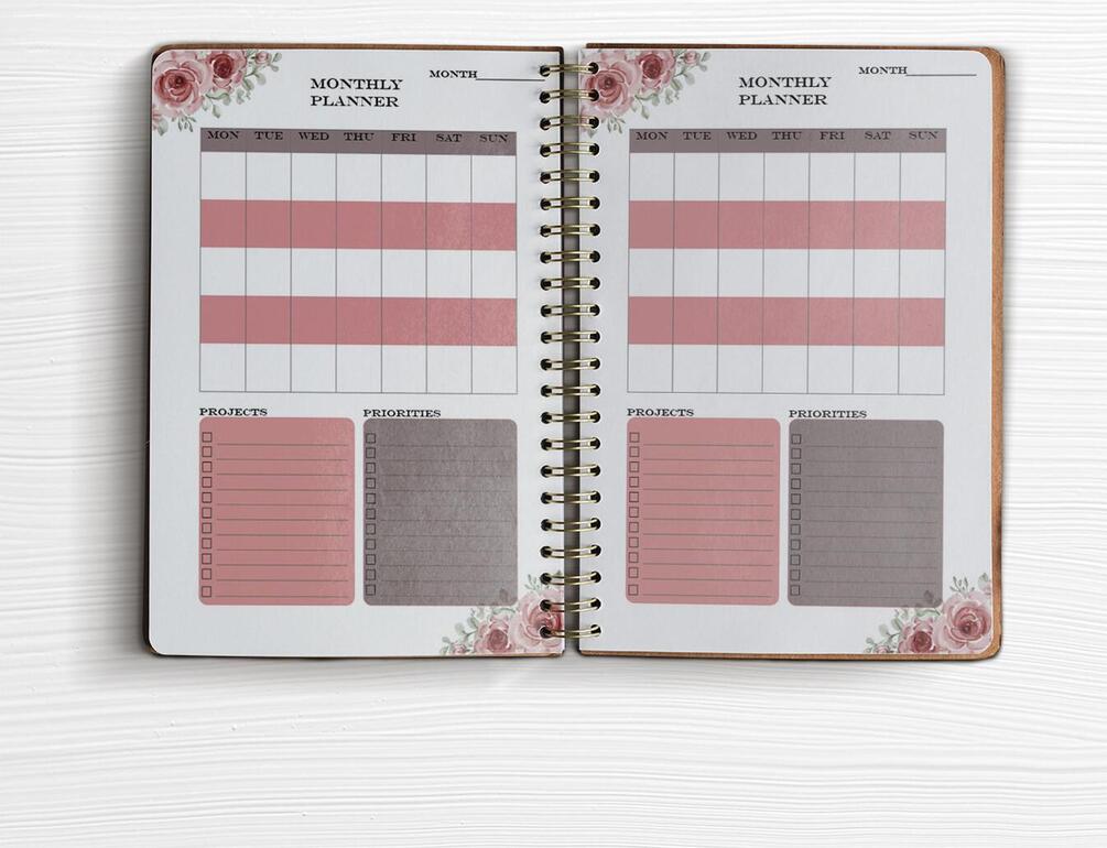 Red Monthly Planner, Red Monthly Work Planner, Red Schedule Planner ...