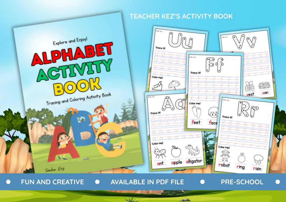 TEACHER KEZ'S ALPHABET ACTIVITY BOOK (A4 Size, Portrait)