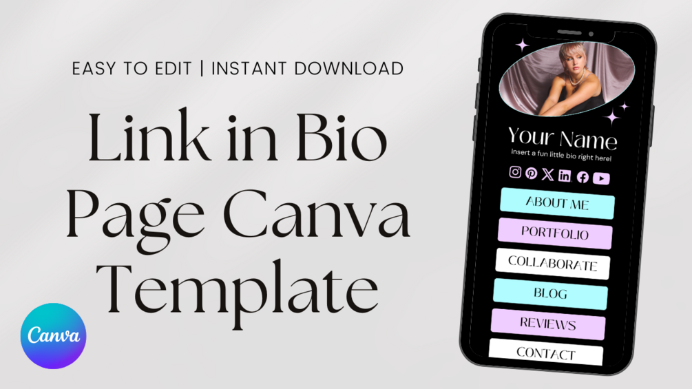 Link in Bio Canva Template - Blue & Purple