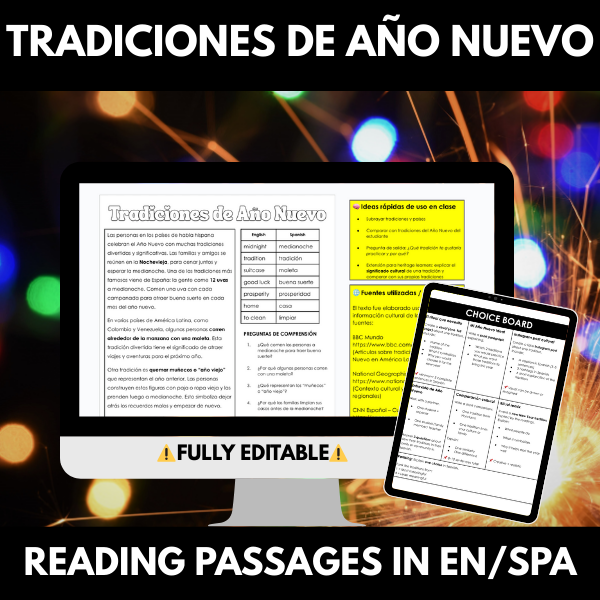 Tradiciones de Año Nuevo en Honduras: Reading Comprehension