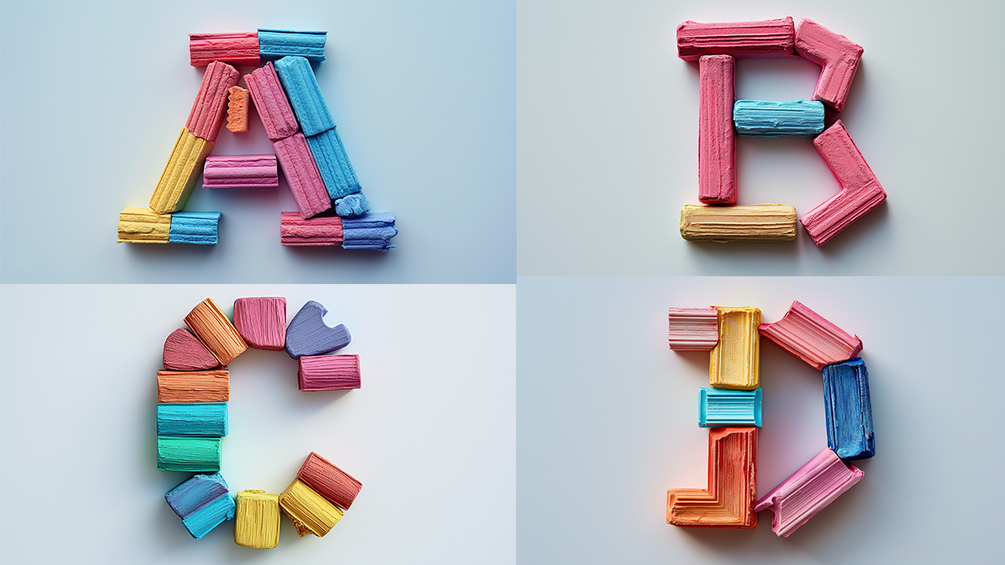 Chalk Charisma - Custom Alphabet Letters Made of Colorful Chalk Pieces