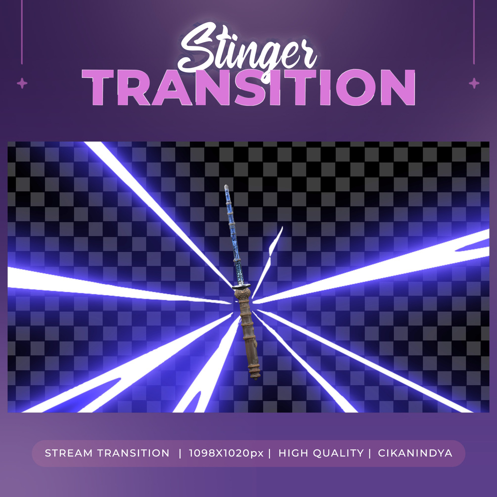Animated Stinger Transition Magic Sword | Violet Lightning FX for Streamers | Powerful Stream ...