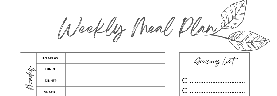 Monochrome Magic Meal Planner - Grayscale Themed Weekly Meal Plan ...