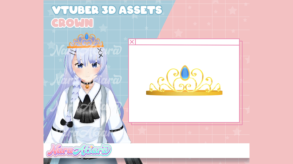 3D Vtuber Assets Gorgeous Crown Vroid Commission, 3D assets ready to ...