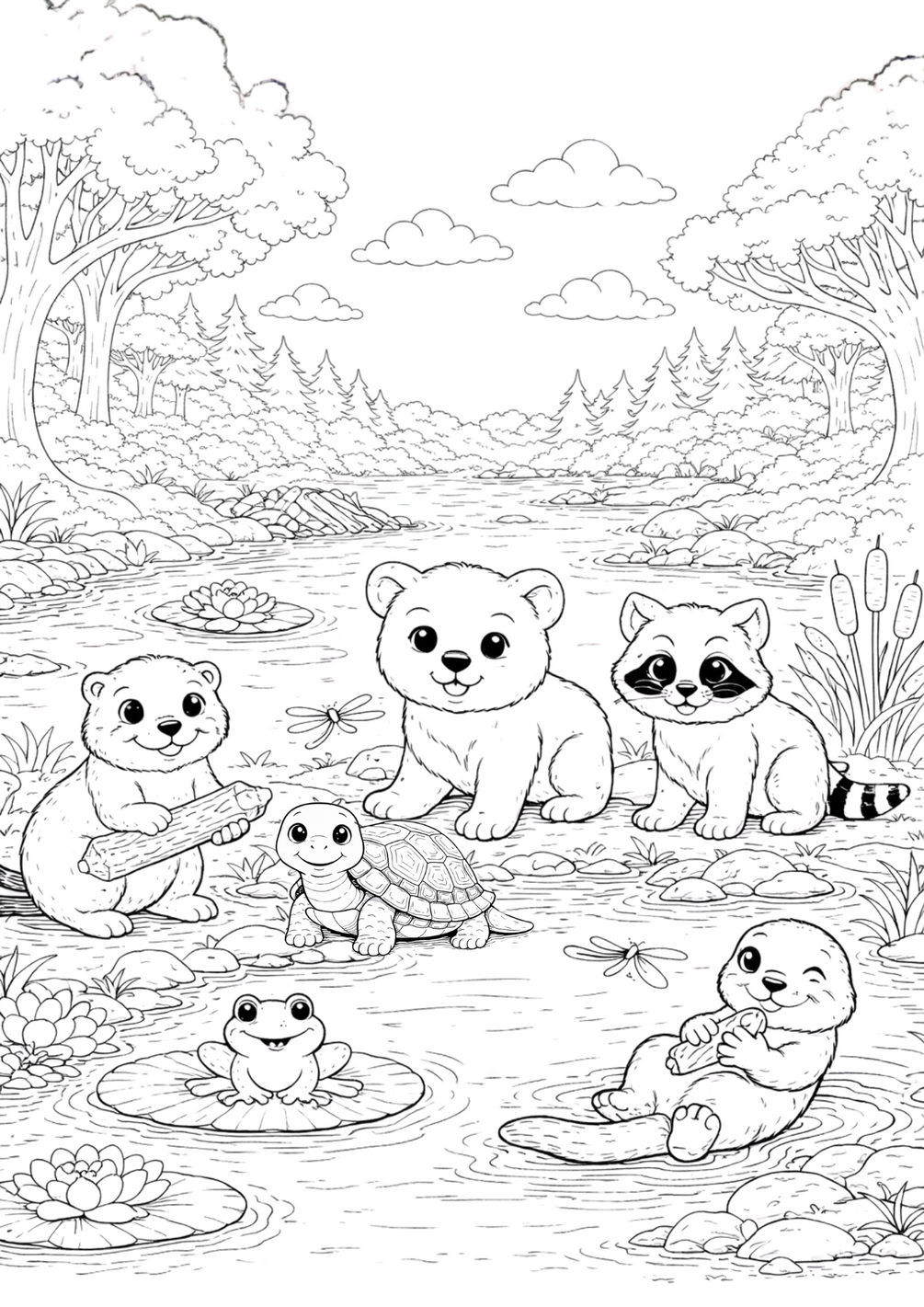 Springtime Around the World Coloring Book for Kids 40 Adorable Animals ...