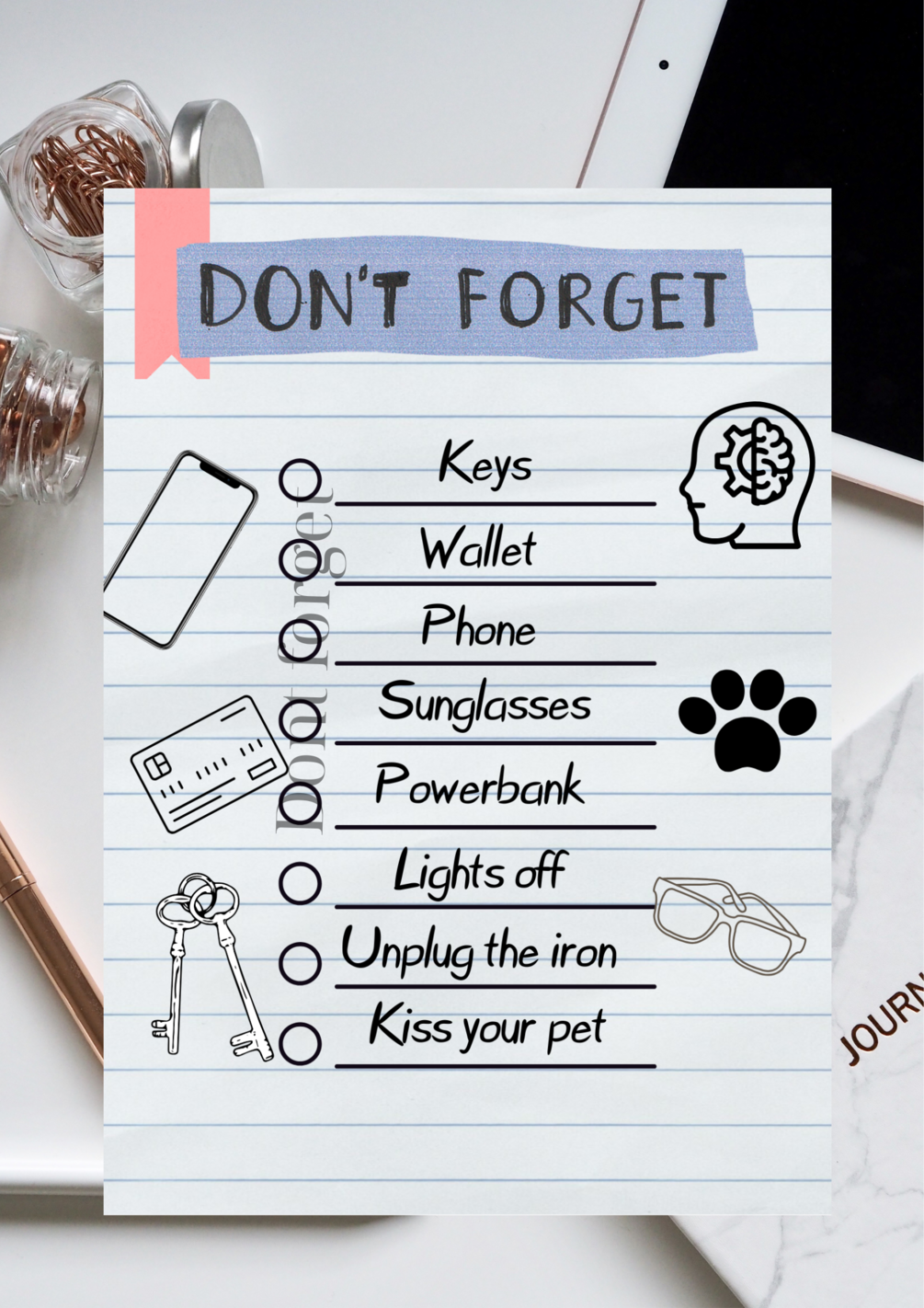 Before You Go – Daily Reminder Planner PDF