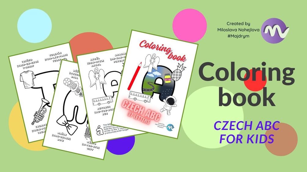 Coloring Book - Czech ABC - Activity book - A4 printable download