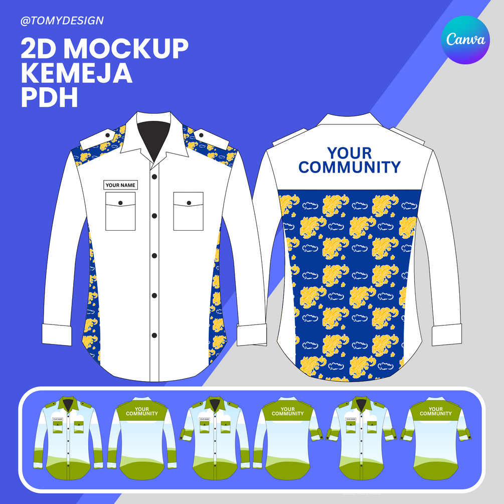 PDH SHIRT MOCKUP CANVA | LONG SLEEVE & SHORT SLEEVE
