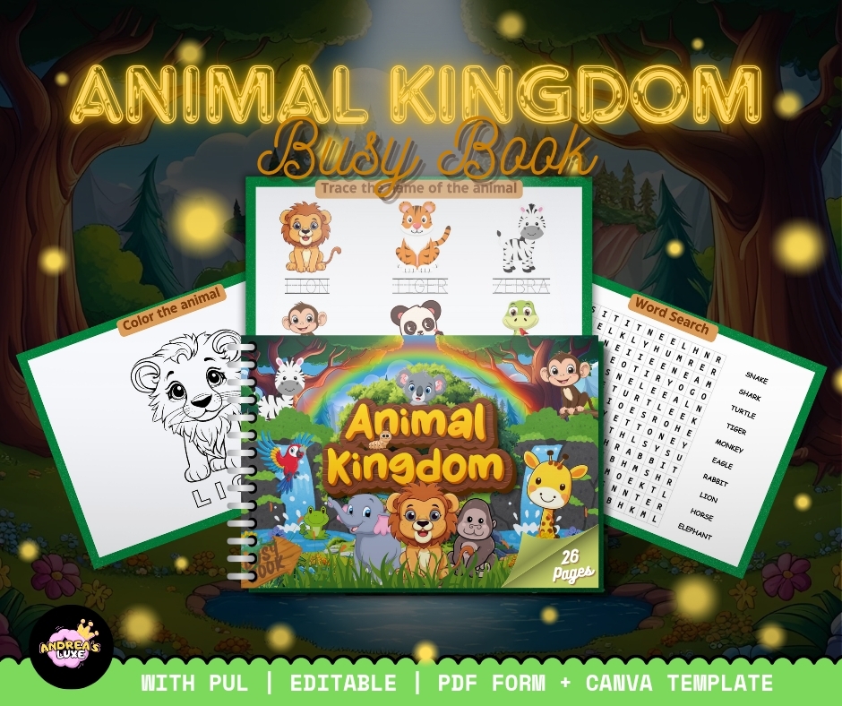 Animal Kingdom: Fun & Educational Busy Book for Kids