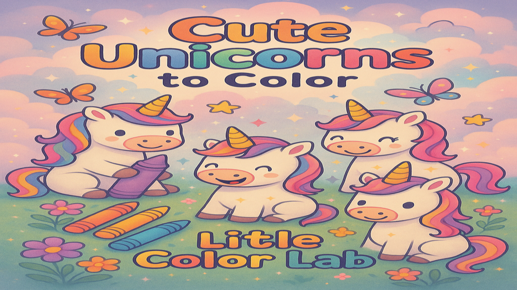 Cute unicorns To Color