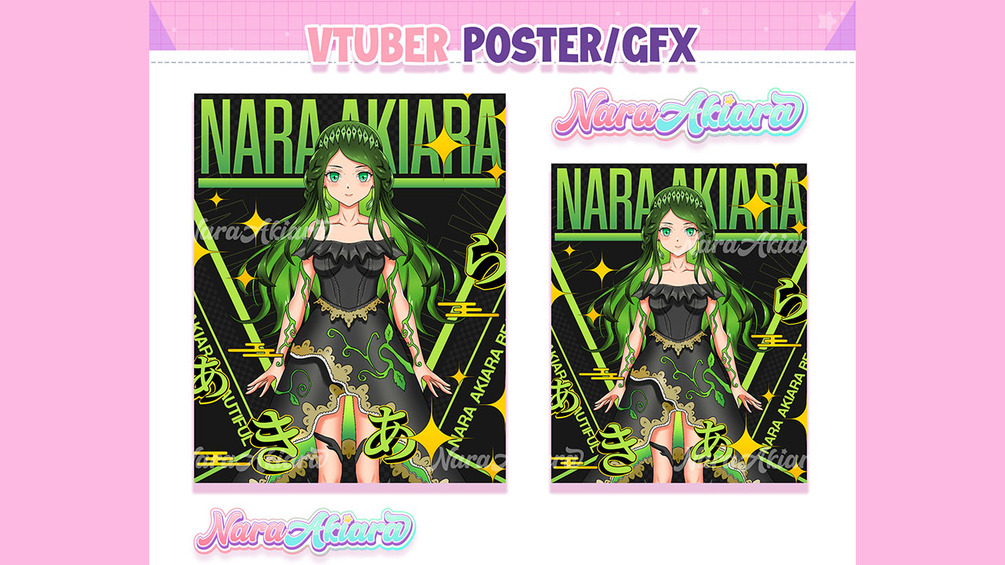 Stylish and Eye-catching VTuber Posters V13 for Streamer