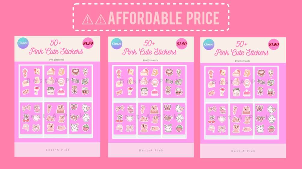 50+ Pink Cute Stickers