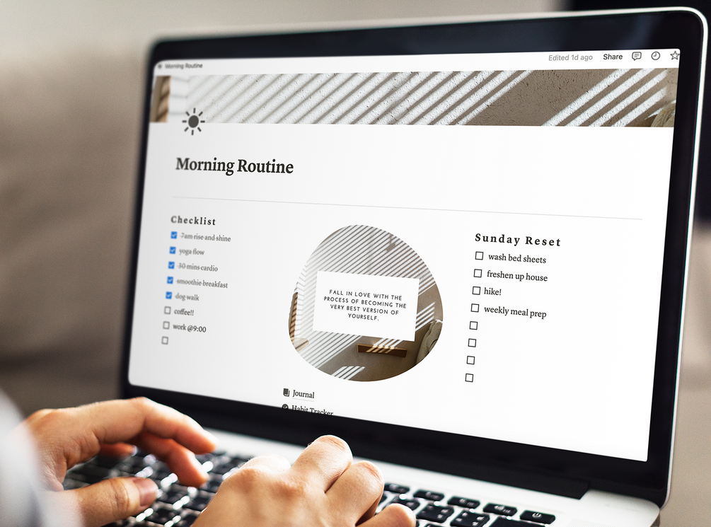 Notion - Morning Routine Planner + Daily Journal (with Prompts)