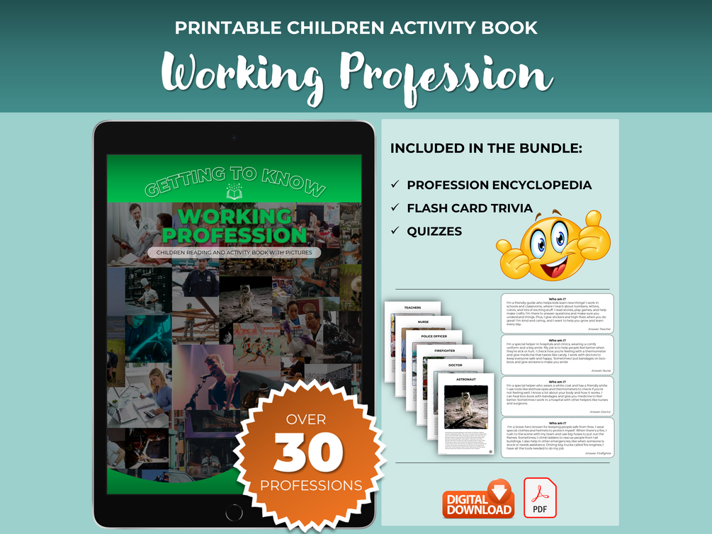 Children Activity Book - Getting to know Career and Working Profession