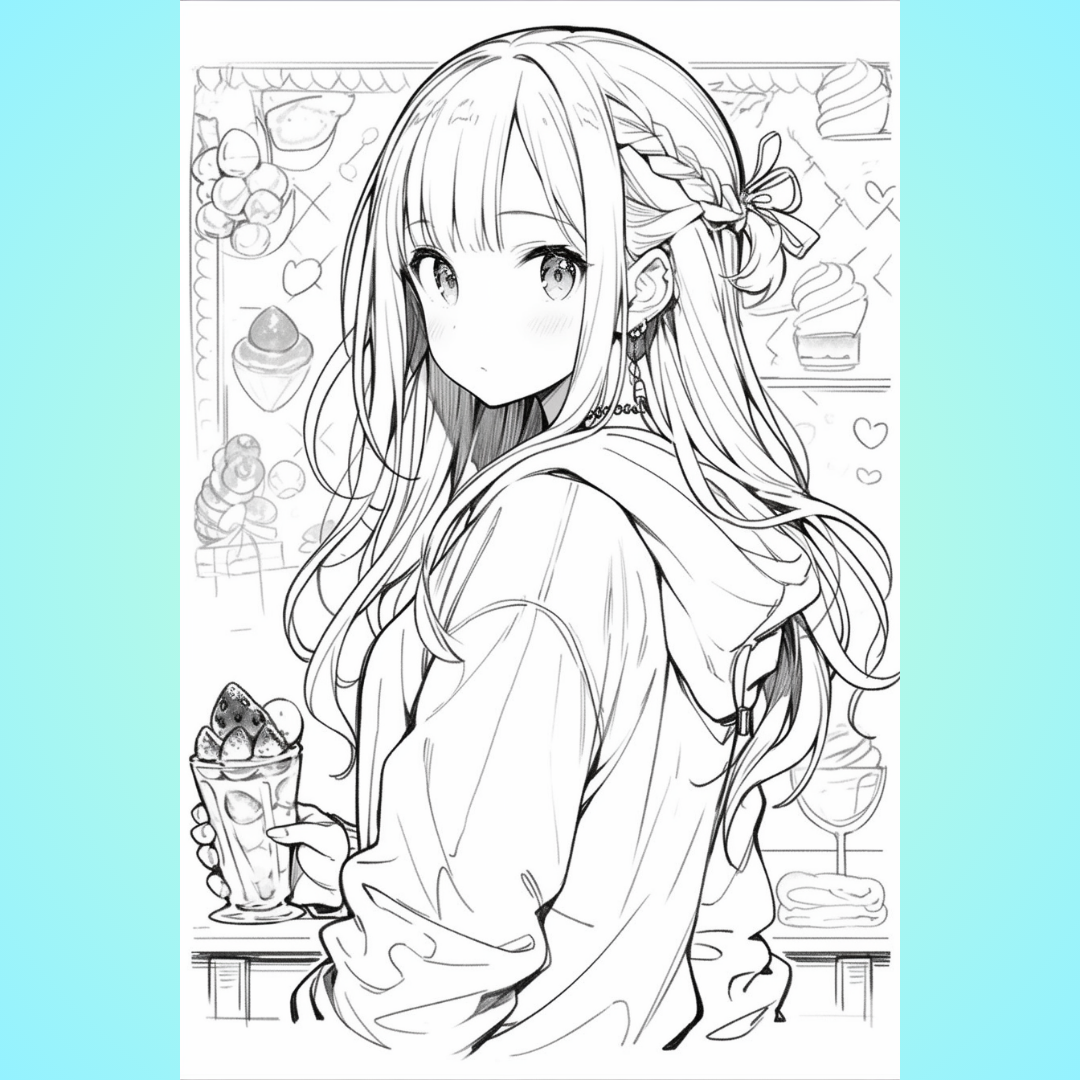 [PDF] Sweet Anime Girl Colouring Adventure - 30 PICTURE - Coloring Book ...