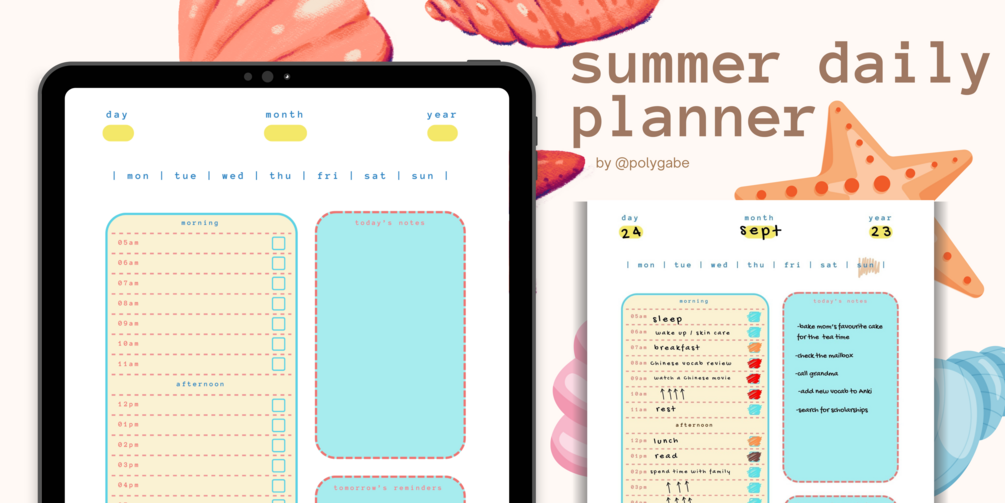 Summer Daily Planner