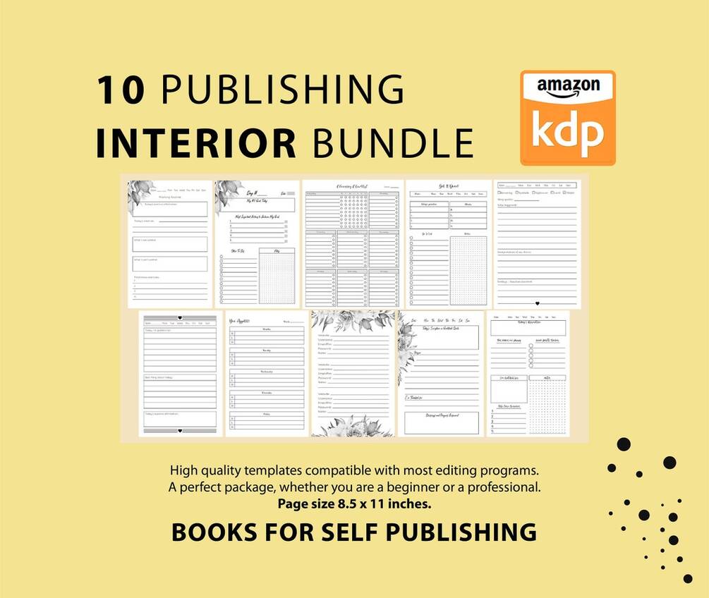 Amazon KDP Interiors BUNDLE | 10 KDP Publishing Interiors - Printable Low Content Book (Planner ...