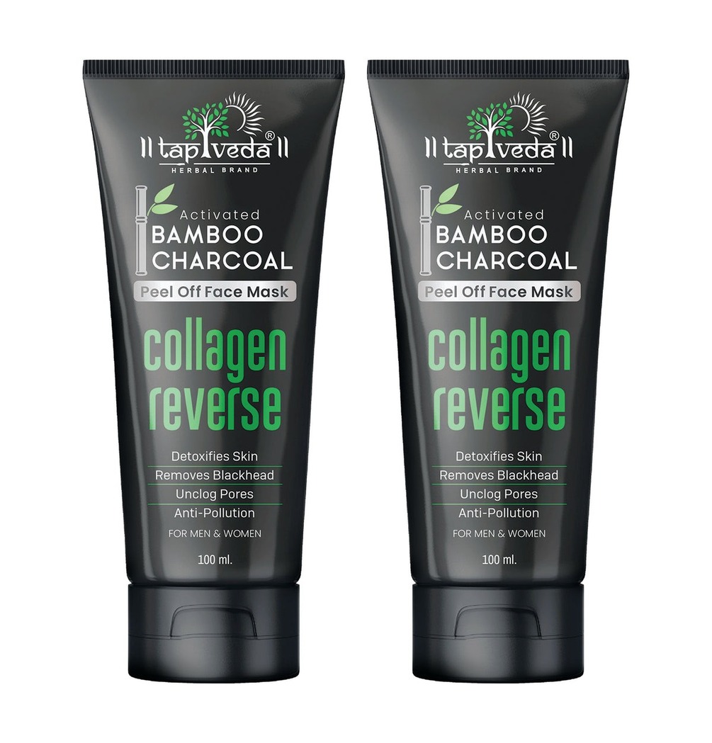 Tapveda Activated Bamboo Charcoal Peel Off Mask For Men & Women, 100g