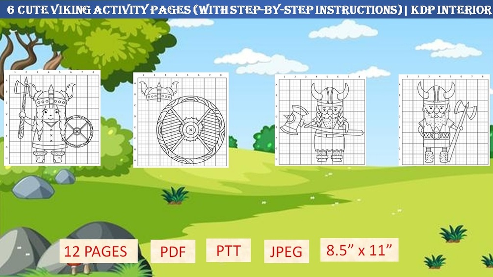 6 Cute Viking Activity Pages (with Step-by-Step Instructions) | KDP ...