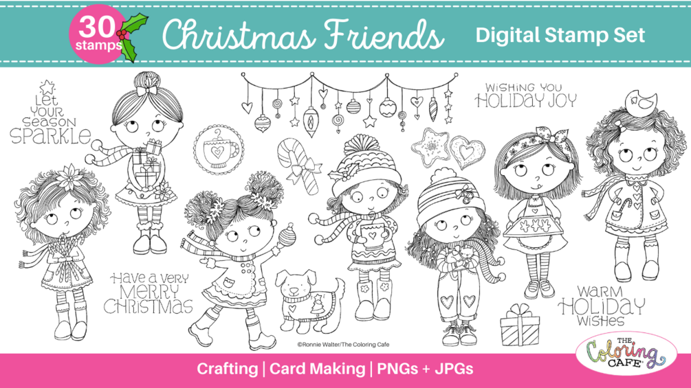 Christmas Friends Digital Stamps