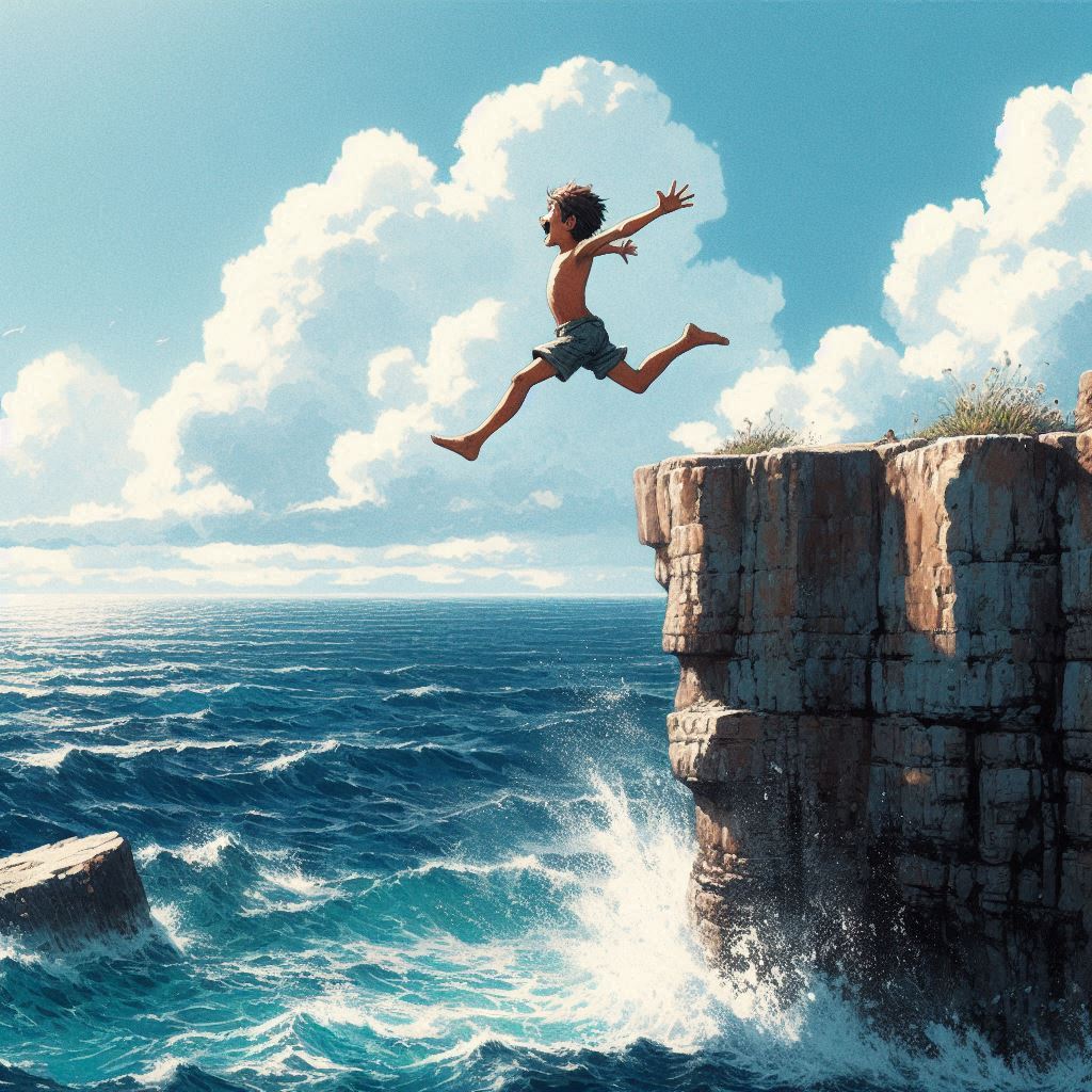 Der Sprung - der Sprung ins tiefe Wasser