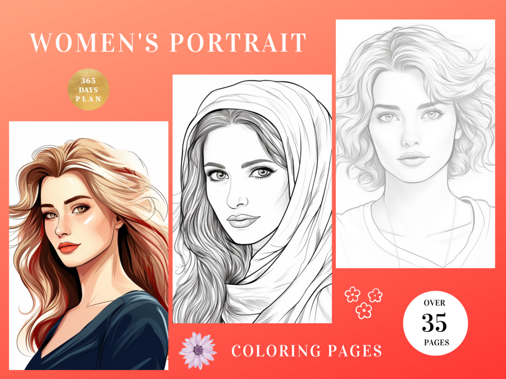 Woman's Portrait Coloring Book