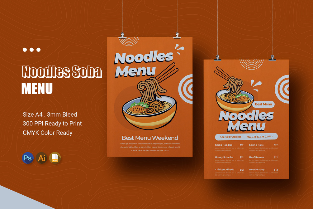 Noodles Soba Menu