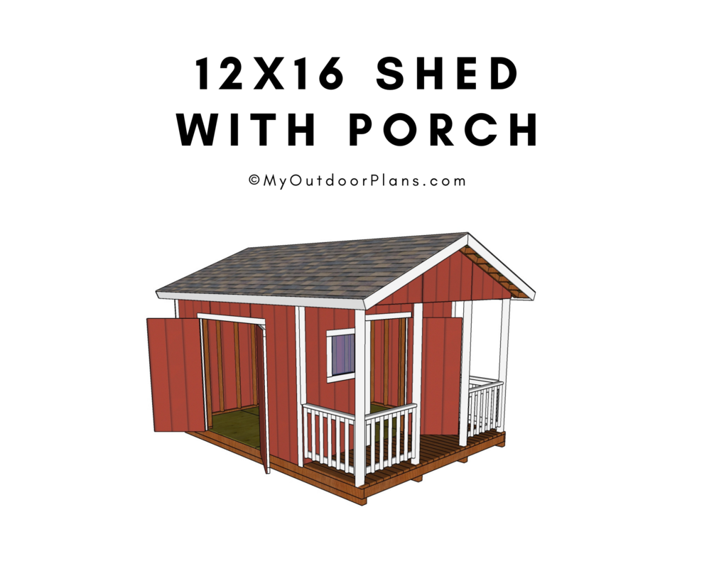 12x16 Gable Shed With Porch Plans