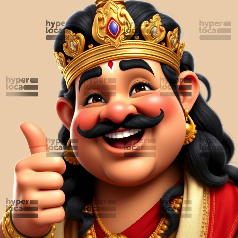 Vibrant Maveli Mahabali Stock Illustration - Onam Festival Art _ q4