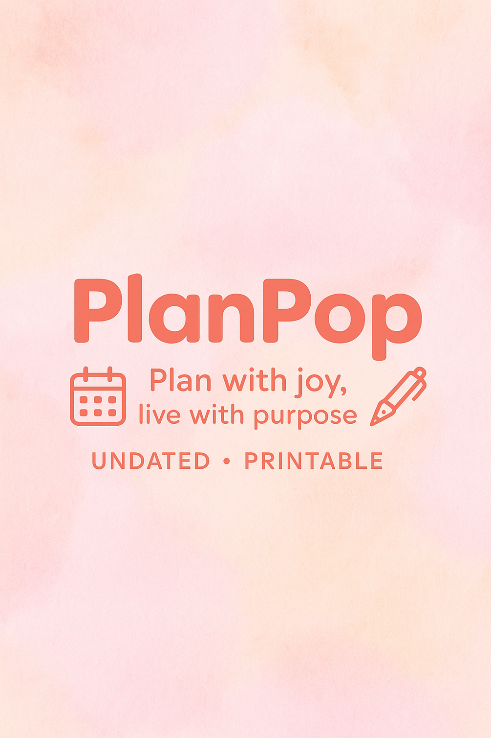 PlanPop! Monthly Planner – Undated Pastel Joy Edition