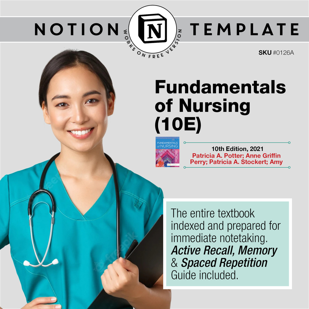 [Nursing] Textbook Template in Notion - Fundamentals of Nursing (10th ...