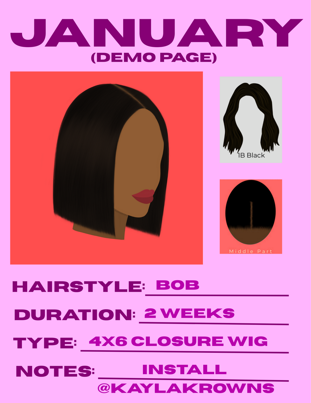 Hair Plan Calendar