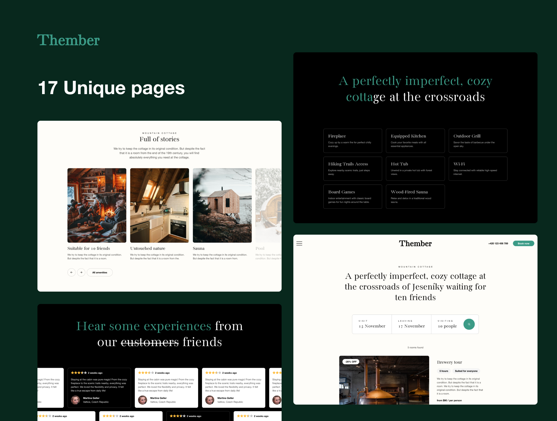 Thember - Figma Template for Cabins, Cottages and Small Hotels