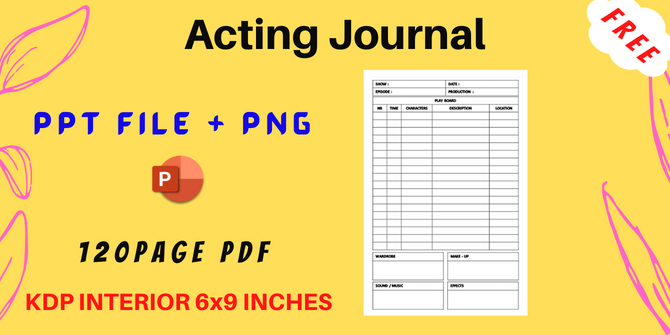 Acting Journal KDP Interior Template Logbook