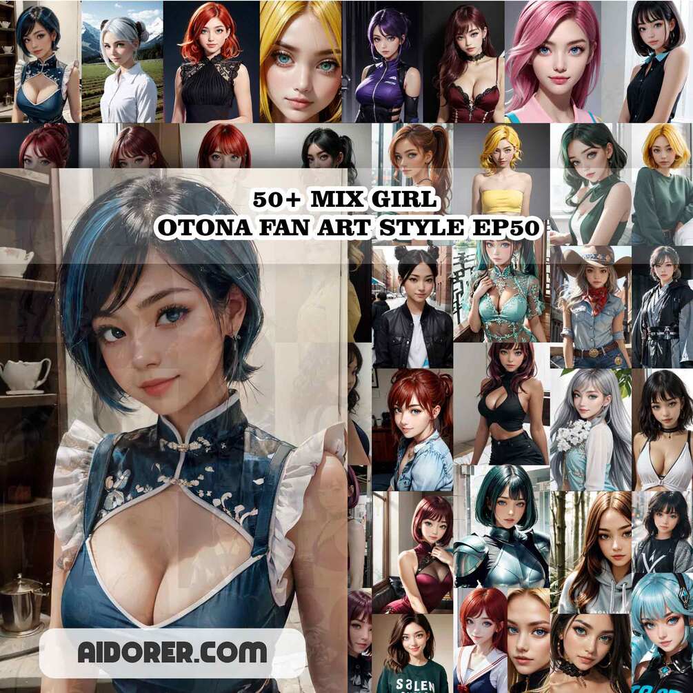 50+ MIX GIRL OTONA FAN ART STYLE EP50