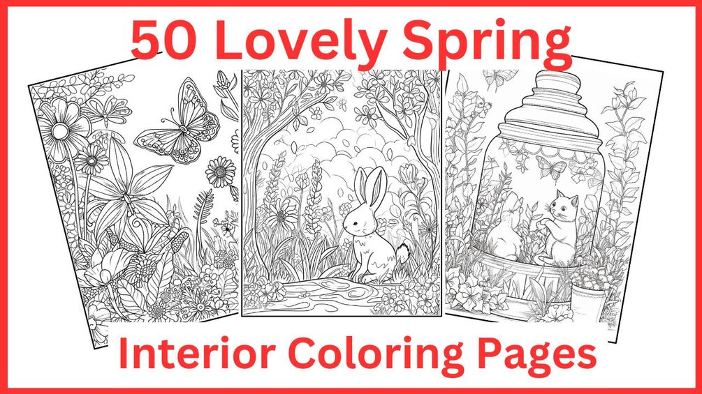 Lovely Spring Coloring Book for Adults