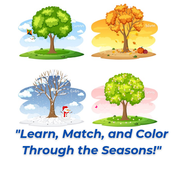 4 Seasons of Fun: Coloring and Activity Book for Kids